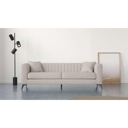 4-Sitzer Home Affaire, B:231cm H:74cm T:86cm, beige, 100% Polyester, Sofas, "MATTHEW elegantes Designsofa, Maße B/T/H: 231/86/74 cm", XXL, Steppung