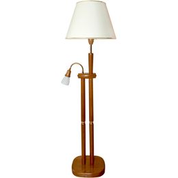 LED Stehlampe, Ø 55cm H: 155cm, 1 Stk., braun, Wohnzimmer, Leuchten, mit Leseleuchte