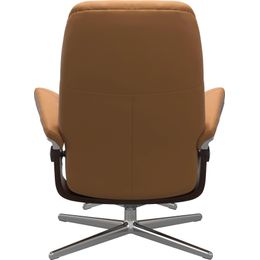 stressless "Consul" Set, Relaxsessel mit Hocker, mit Hocker, mit Cross Base, Gr&ouml;&szlig;e S, M & L, Holzakzent Braun