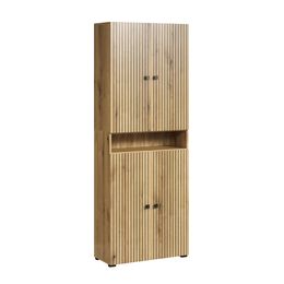 Hochschrank Welltime, B:70cm H:188cm T:31cm, braun, Holzwerkstoff, Metall, Badezimmer, Schränke, "Amrum", Badezimmerschrank mit und ohne Schublade -