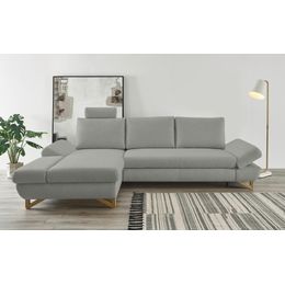 Schlafsofa Home Affaire, B:284cm H:104cm T:166cm, grau, 100% PES;Atmungsaktives Gewebe;Easy Clean ;Gramatur 340g/ qm +/- 5%, Kinderzimmer, Sofas,