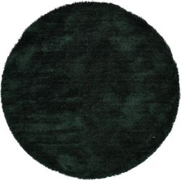 Hochflor-Teppich Tom Tailor HOME, H:25mm &Oslash;:140cm, gr&uuml;n, Polyester, Teppiche, "Shaggy Teppich Cozy", Uni Farben, auch in Pastell Farben, weich &