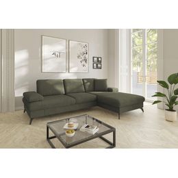 Sit & More Ecksofa SIT & MORE, B:247cm H:83cm T:171cm, grün, 100% Polyester, Wohnzimmer, Sofas, "Morris Jubi L-Form, B: 247 cm", mit Armteilfunktion & 1