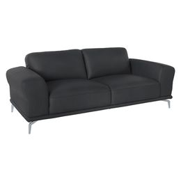 2,5-Sitzer W.Schillig, B:212cm H:78cm T:94cm, schwarz, Sofas, "montanaa", mit Metallf&uuml;&szlig;en in Silber matt, Breite 212 cm