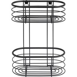 Badregal Wenko, B:26cm H:35cm T:14cm, schwarz, Edelstahl, Regale, "Trestina", 2 Etagen, aus rostfreiem Edelstahl