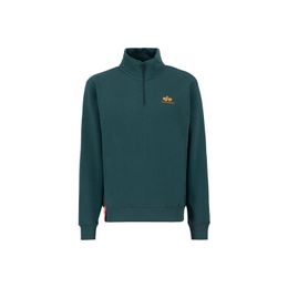 Herren Sweater "Half Zip Sweatshirt SL", gr&uuml;n, Gr. M, Alpha Industries, Obermaterial: 80% Baumwolle, 20% Polyester, Sweatshirts