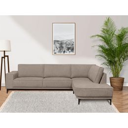 Ecksofa OTTO HOME, B:289cm H:85cm T:210cm, beige, 90%Polyester, 10% Nylon, Wohnzimmer, Sofas, "Casina", mit abgerundeter Ottomane, in einem weichen