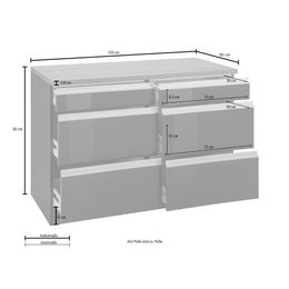 Unterschrank KOCHSTATION, B:120cm H:85cm T:60cm, wei&szlig;, K&uuml;che, Schr&auml;nke, "KS-Ohio", Breite 120 cm