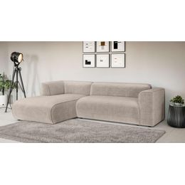 Ecksofa Home Affaire, B:257cm H:78cm T:161cm, beige, 100% Polyester, Wohnzimmer, Sofas, "MERID L-Form (257 cm), zeitlos & stilvolles Design",