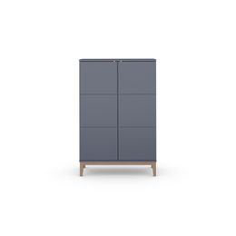 Highboard Andas, B:80cm H:121cm T:41cm, grau, MDF, Spanplatte, Wohnzimmer, Sideboards, "Maryd", Hochkommode mit Untergestell in Holzoptik