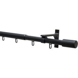 Gardinenstange Gardinia, &Oslash;:19mm, schwarz, Aluminium, Kinderzimmer, Gardinenstangen, "Gardinenstangen Set Thasos", mit Bohren, Schrauben, Wandmontage,
