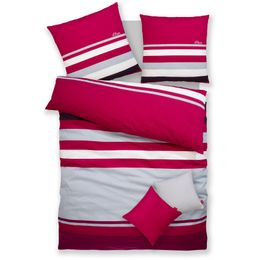 Bettw&auml;sche s.Oliver, lila, Renforc&eacute;, Obermaterial: 100% Baumwolle, Bettw&auml;sche, "Fenja in Gr. 135x200 oder 155x220 cm", gestreifte Bettw&auml;sche, mit