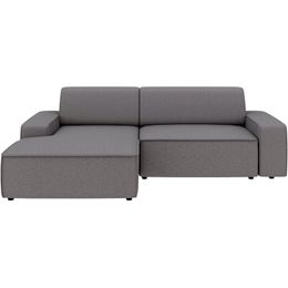 Ecksofa Trendmanufaktur, B:246cm H:73cm T:162cm, grau, 100% Polyester, Wohnzimmer, Sofas, "Graz, wahlweise mit Sitzvorschub und Bettkasten, L-Form,