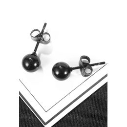 Firetti Damen Paar Ohrstecker "Schmuck Geschenk Ohrschmuck Dot", 6mm, Edelstahl, schwarz, Edelstahl, Ohrringe