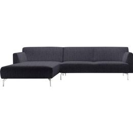 Ecksofa, B:275cm H:82cm T:179cm, schwarz, CREATION BY ROLF BENZ, Chenille COCO (72% Polyester, 15% Baumwolle, 13% Polyacryl), Wohnzimmer, Sofas,