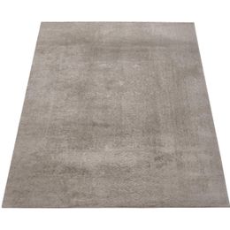Teppich Paco Home, B:300cm H:14mm L:400cm, grau, Polyester, Wohnzimmer, Teppiche, "Cadiz 630", Uni-Farben, besonders weich, waschbar, auch als L&auml;ufer