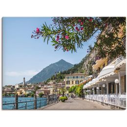 Wandbild Artland, B:120cm H:90cm T:1,8cm, bunt, Leinwand, Wohnzimmer, Bilder, "Gardasee Limone sul Garda I", als Leinwandbild, Poster in verschied.
