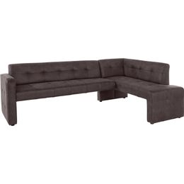 Eckbank, B:197cm H:82cm T:265cm, braun, exxpo - SOFA FASHION, Microfaser (Zusammensetzung: 100% Polyester);Lederfaserstoff (Grundgewebe 41%