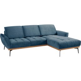Ecksofa, B:245cm H:87cm T:185cm, blau, exxpo - SOFA FASHION, Webstoff Premium: 67% Polyester, 33% Baumwolle;Webstoff: 100% Polyester;Velours: 100%