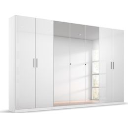 Drehtürenschrank Rauch, B:315cm H:210cm T:54cm, weiß, Holzwerkstoff, Schränke, "Kleiderschrank Schrank Garderobe KOLUNA Hochglanz-Front und Spiegel",
