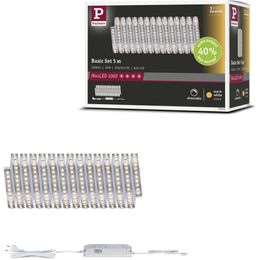 Paulmann LED-Streifen "MaxLED 1000 LED Strip Warmwei&szlig; Basisset", Dioden 640 Stk., Gesamtl&auml;nge 5m, silber, Lichterketten