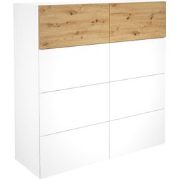 Kommode FMD, B:108,9cm H:115cm T:41,7cm, weiß, Schlafzimmer, Sideboards, "Belm", Breite 109 cm
