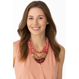 Damen Kette mit Anh&auml;nger "Marble", rot, Basic, Collezione Alessandro, PTFE-Kunststoff, Halsketten, Exclusive Statemenkette