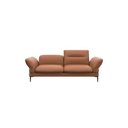2,5-Sitzer FLEXLUX, B:215cm H:88cm T:105cm, braun, 100% Echtleder, Sofas, "Salino, Funktionssofa, Relaxsofa", Sofa mit Arm- und