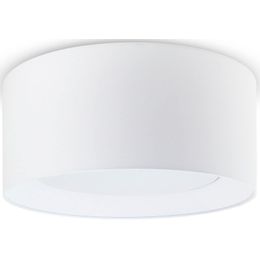 Paco Home Deckenleuchte "DRUM", &Oslash; 45cm H: 22,5cm, wei&szlig;, Wohnzimmer, Leuchten, Rund Arbeitszimmer Textilschirm 3 x E27 Modern Geschlossen Uni