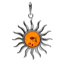 OSTSEE-SCHMUCK Damen Kettenanh&auml;nger "OSTSEE-SCHMUCK Anh&auml;nger Sonne 31 mm Anh&auml;nger Sonne 31 mm", 45 x 31mm, Silber 925 (Sterlingsilber), 5,6 g, wei&szlig;,