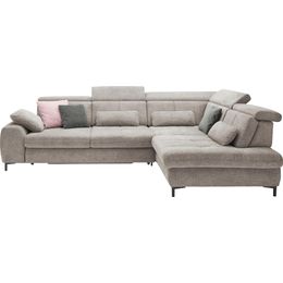 Musterring Ecksofa, B/H/T: 317cm x 86cm x 220cm, Flachgewebe, Armlehne links, Sitztiefenverstellung,Kopfteilverstellung,Bettfunktion,Schubkasten, beige, SET ONE