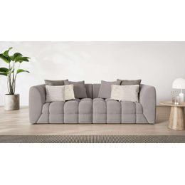 Big-Sofa s.Oliver, B:259cm H:104cm T:126cm, beige, 100% Polyester, Sofas, "COBBO 3-Sitzer Design-Sofa Bubble-Optik, Maße B/T/H: 259/126/104 cm", mit