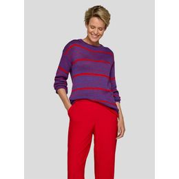 Rabe Damen Strickpullover "Pullover", lila, Gr. 38, geringelt, 45%Baumwolle, 45%Polyacryl, 7%Viskose, 3%Polyamid, Pullover
