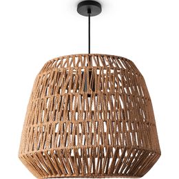 Paco Home Pendelleuchte "POMI", Ø 40cm H: 32cm, braun, Esszimmer, Leuchten, Pendelleuchte Korb Lampe Esszimmerlampe Rattan Papier Boho E27