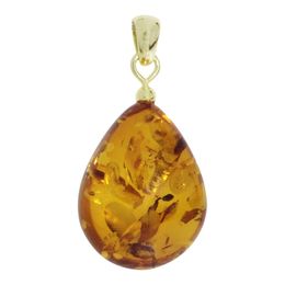 OSTSEE-SCHMUCK Damen Kettenanh&auml;nger "- Tropfen ca. 22 mm lang - Gold 585/000 - Bernstein -", Bernstein, gold, Bernstein, Schmuckanh&auml;nger