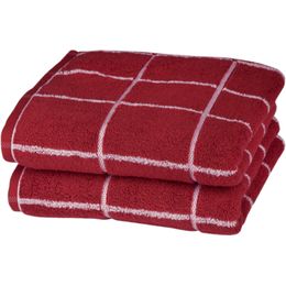 Handt&uuml;cher Ross, B:50cm L:100cm, rot, Frottier, Baumwolle, Handt&uuml;cher, "Cashmere &Uuml;berkaro", 100% Baumwolle, kariert, in modischen Karo Farben