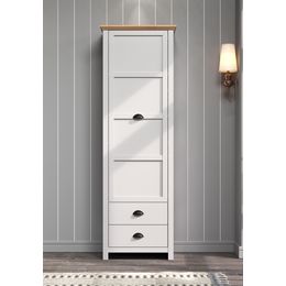 Garderobenschrank Home Affaire, B:65cm H:201cm T:41cm, grau, FSC-zertifizierter Holzwerkstoff, Flur, Schr&auml;nke, "Herzwill", Kleiderschrank, grau,