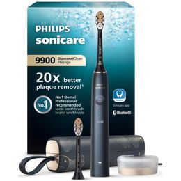 Elektrische Zahnbürste "DiamondClean Prestige 9900 HX9992", blau, PHILIPS SONICARE, B:16,8cm H:24,2cm T:7,4cm, Elektrozahnbürsten, mit integriertem