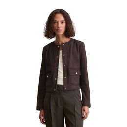 Marc O'Polo MARC O'POLO Damen Lederjacke "aus softem Ziegen-Veloursleder"schwarz coffee, Gr. 36, unifarben, Obermaterial: 100% Leder (Lamm); Futter: 100%