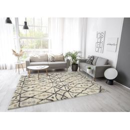 Teppich, B:120cm H:12mm L:170cm, braun, Gallery M BRANDED BY MUSTERRING, Polyester, Wohnzimmer, Teppiche, "MAROK", moderner Kurzflor, grafisches