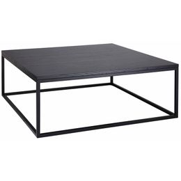 Couchtisch Home Affaire, B:100cm H:37cm T:100cm, schwarz, Wohnzimmer, Tische, "Voorst", aus massiver Eiche und Metallgestell