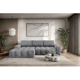 Ecksofa OTTO HOME, B:270cm H:84cm T:166,5cm, grau, 100% Polyester, Wohnzimmer, Sofas, "AZITA klein optionale Schlafsofa mit Bettkasten, B/T/H: