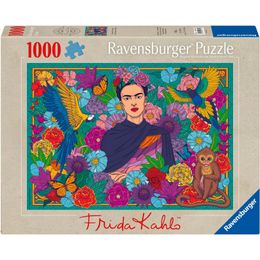 Ravensburger Kinder Puzzle "Frida Kahlo's Paradies: Papageien, Affen und Blüten", bunt, Pappe, B:70cm H:50cm, Puzzles, Made in Germany