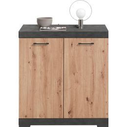 Kommode FMD, B:80cm H:89,9cm T:49,9cm, braun, Spanplatte, Schlafzimmer, Sideboards, "Bristol", In unterschiedlichen Tiefen, mit verstellbaren B&ouml;den
