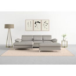 Sit & More Ecksofa SIT & MORE, B:295cm H:87cm T:180cm, grau, Wohnzimmer, Sofas, "Cabrio L-Form, B: 295 cm, mit Sitztiefen-, Arm- & Kopfteilverstellung", 2