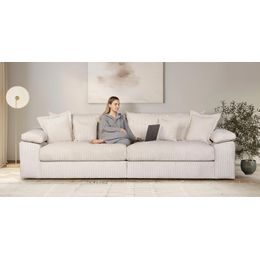 Big-Sofa Home Affaire, B:246cm T:123cm, beige, 100% Polyester, Sofas, "Soft&Cosy XL, B: 246 cm", Mega-Sofa, Cord oder Chenille-Struktur, mit