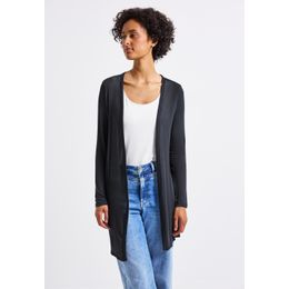 Street One Damen Cardigan, blau, Gr. 36, unifarben, Stoff, 92% Viskose, 8% Elasthan, Strickjacken, aus softer Viskose