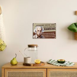 Alu-Dibond-Druck queence, B:30cm H:20cm T:0,2cm, braun, Alu Dibond, Bilder, "A. Einstein", Einstein, Spr&uuml;che und Texte, Schild