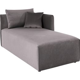 Ottomane OTTO HOME, B:90cm H:74cm T:172cm, grau, Samtoptik (100% Polyester);Struktur (100% Polypropylen);Webstoff (100% Polyester);Struktur fein