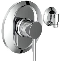 Schütte Duscharmatur SCHÜTTE, B:15,5cm H:17cm T:11cm Ø:15,5cm, silber, Messing, Armaturen, "SYLT", Unterputzmontage, mit auswechselbarer 40 mm